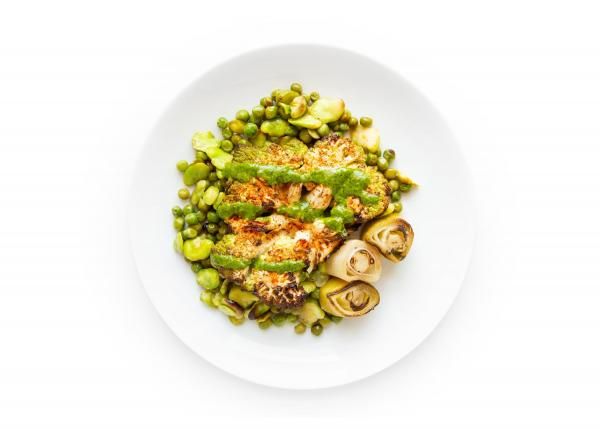 Romanesco 'Steak' with Green Goddess Sauce by Marc Forgione